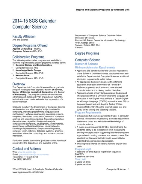 Uoft Computer Science Graduate Programs Msc Mscac Phd