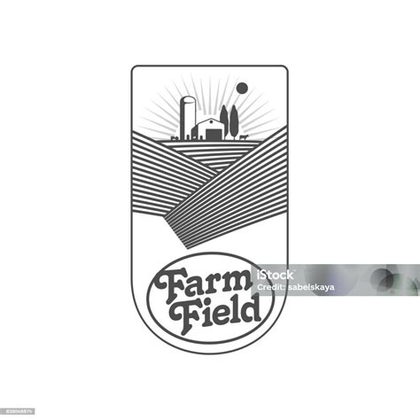 Ilustración De Granja Vertical Fireld Símbolo Insignia Diseño De