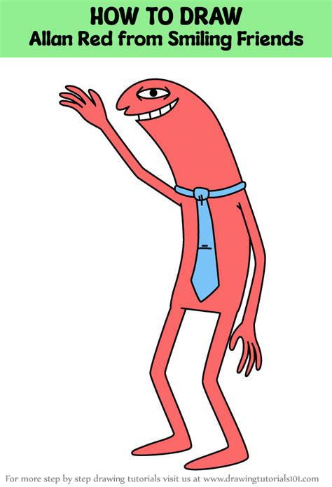 How To Draw Allan Red From Smiling Friends Smiling Friends Step By