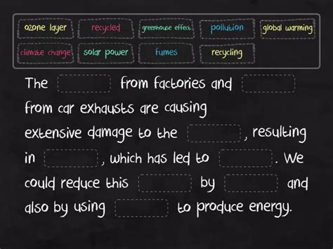 10 Environment Complete The Sentence