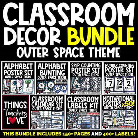 Classroom Decor Bundle Outer Space Classroom Decor 02 By Things