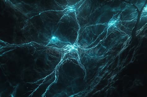 Glowing Neurons And Neural Network Connections Nodes Glowing Dark Minimalistic Science