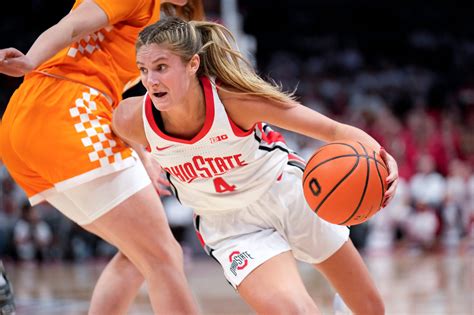 Ncaaw Jacy Sheldon Grabs 8 Steals Ohio State Buckeyes Top Tennessee