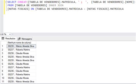 Juntar colunas em um resultado SQL Server consultas avançadas Microsoft SQL Server