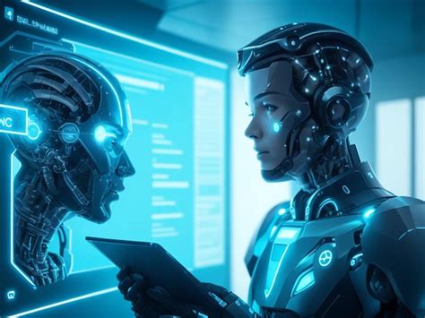 premium ai image ai technology artificial intelligence man using