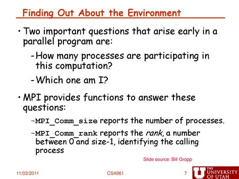 Cs4961 Parallel Programming Lecture 16 Introduction To Message Passing