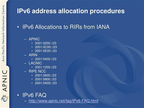 PPT IPv Address Allocation Policies Procedures PowerPoint Presentation ID