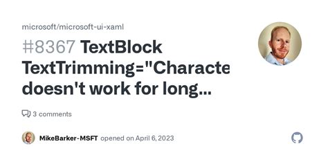 TextBlock TextTrimming CharacterEllipsis Doesn T Work For Long Strings With BodyTextBlockStyle
