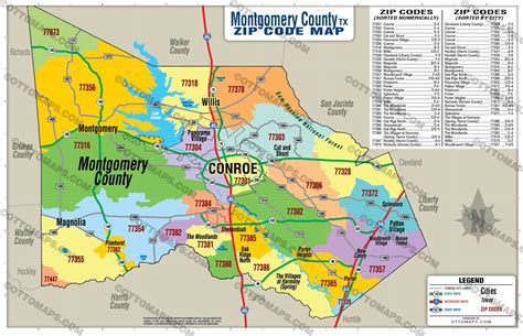 Montgomery County Texas Zip Code Map Otto Maps