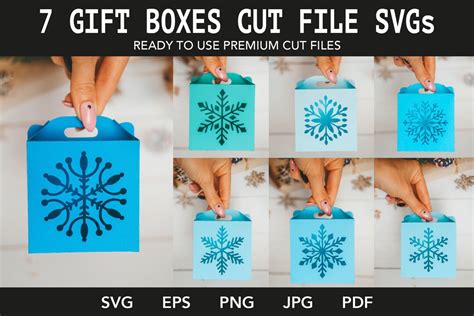 7 T Boxes Template Svg I Christmas Box Svg Christmas T Box 3d