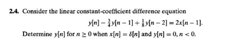Solved 24 Consider The Linear Constant Coefficient
