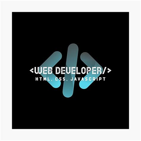 Web Developer Typography Html Css Javascript Sky Blue Crayola Photographic Print For