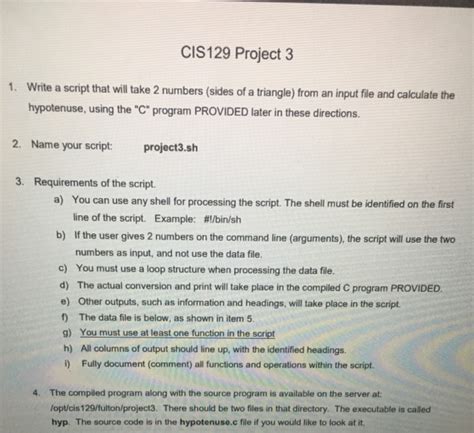 Solved Cis129 Project 3 1 Write A Script That Will Take 2