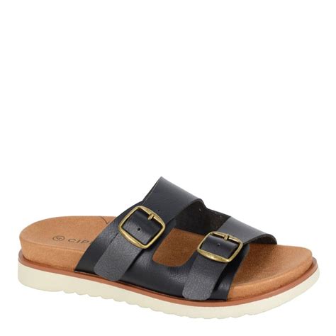 Cipriata Tiberia Twin Buckle Strap Mule Sandals Foot Box