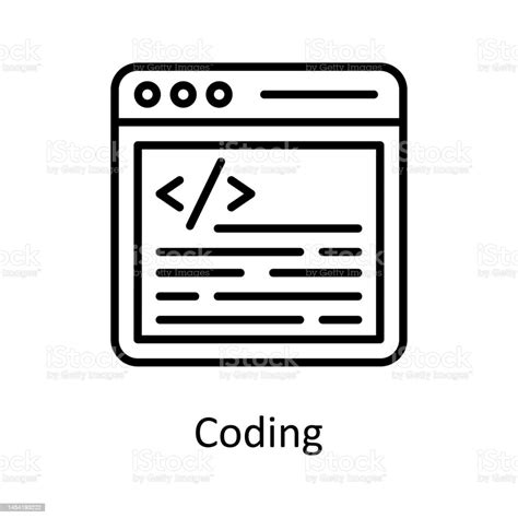 코딩 벡터 개요 아이콘 디자인 그림입니다 흰색 배경에 디자인 및 개발 기호 Eps 10 파일 개념에 대한 스톡 벡터 아트 및 기타 이미지 Istock