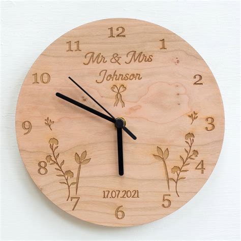 Personalised Engraved Wooded Wedding Anniversary Clock By The Ting Knot