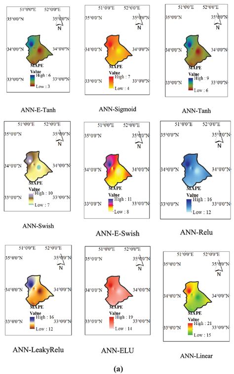 Spatial Values Of Error Of Functions Based On A Mape B Wi C Kge Download Scientific Diagram