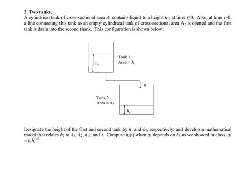 2 two tanks a cylindrical tank of cross~sectional area a course hero