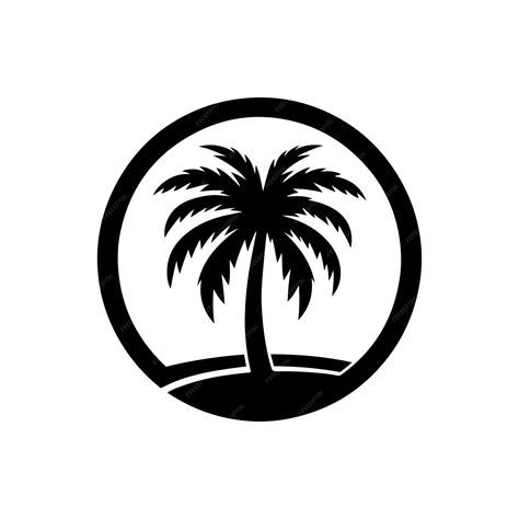 Palm Tree Logo Circle Palm Logo Concept Sea Logo Design With A Plum