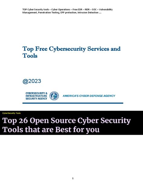 top free cybersecurity services and tools pdf pdf security