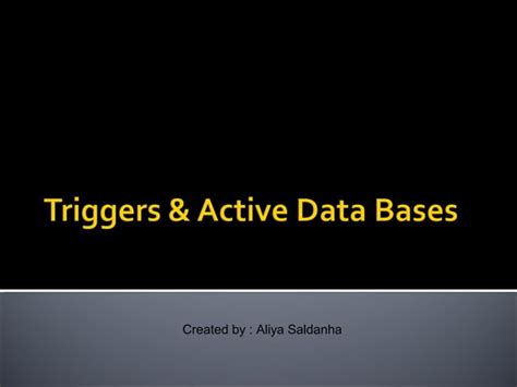 Database Triggers Ppt Databases Computer Software And Applications
