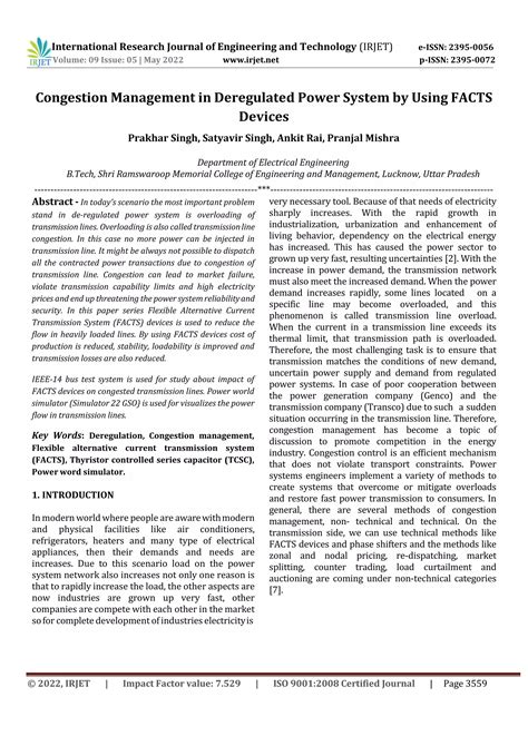 Congestion Management In Deregulated Power System By Using Facts
