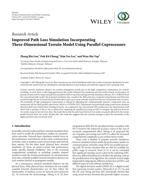 Pdf Improved Path Loss Simulation Incorporating Three Dimensional