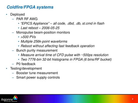 ppt update on fpga ioc applications and rtems developments at the aps