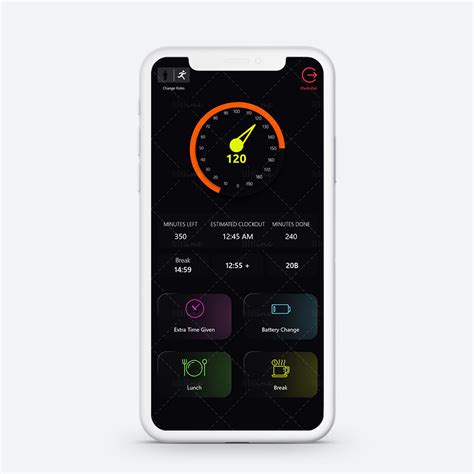 Speedometer App Screen With Glassy Buttons Concept