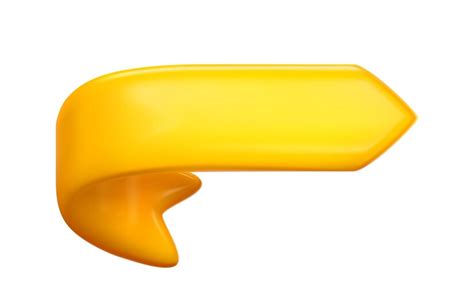 Premium Vector 3d Realistic Arrow Mockup Illustration Yellow Bended Arrow Bubble Cartoony