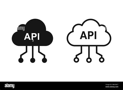 Api Cloud Vector Icon Set Application Programming Interface