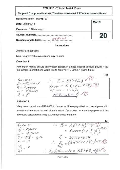 Tut Test 4 Memo 2014 It Has Relevant Information Tfn 111e Tutorial