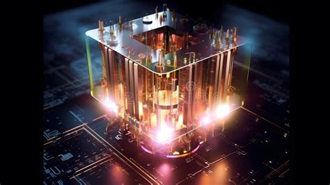 Quantum Computing Illustration Glowing Connections Generative Ai Stock Image Image Of Power
