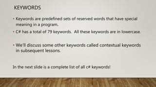 C Keywords Identifiers And Naming Conventions PPT