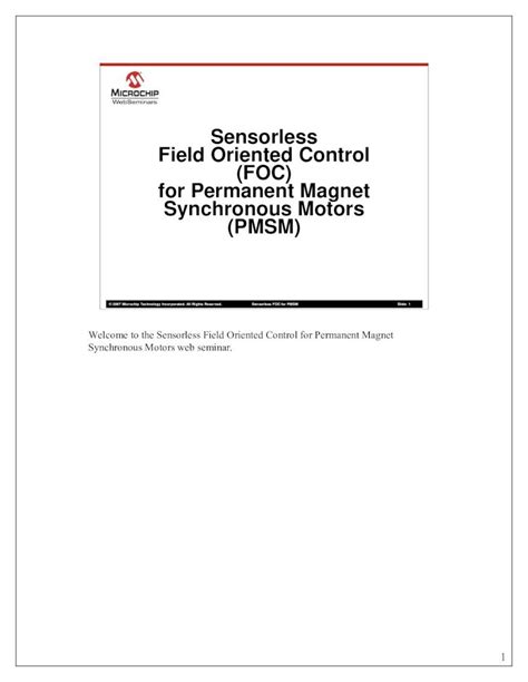 Pdf Sensorless Field Oriented Control Foc For Permanent Magnet Dokumentips