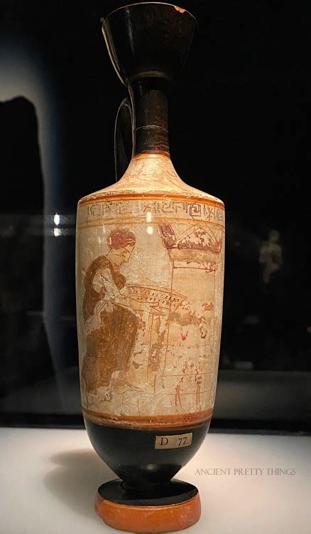 Lekythos Featuring A Woman Pouring A Funerary Liba Tumbex
