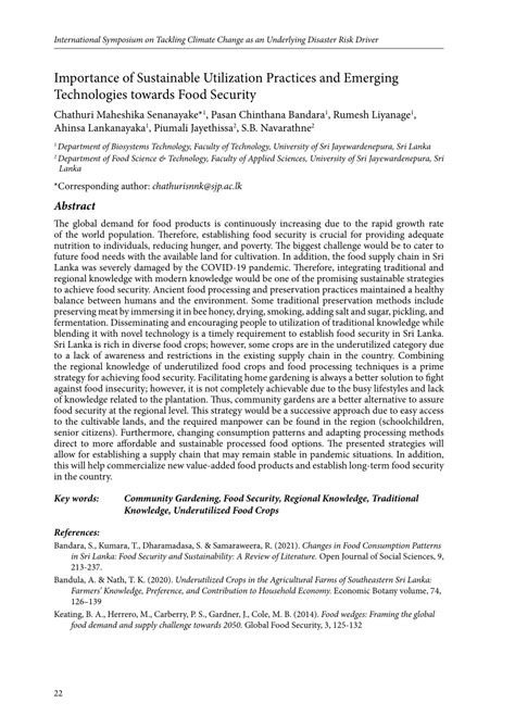 Pdf Importance Of Sustainable Utilization Practices And Emerging
