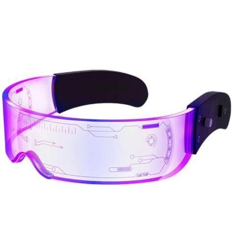 Óculos Com Viseira Led Niucoo Cyberpunk Futuristic Luminous 7 Cores