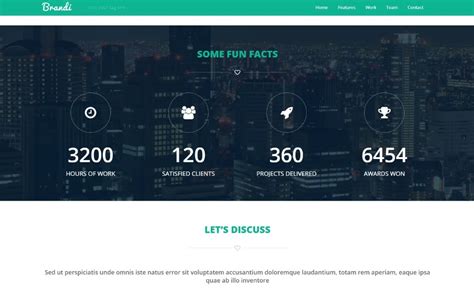 brandi responsive one page bootstrap business template fastcode space