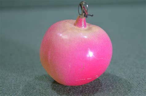 Купить Елочная игрушка стеклянная Персик Стекло подвес 1 СССР цены фото описание