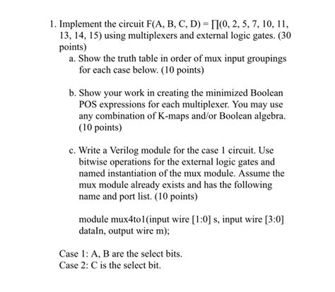 Solved 1 Implement The Circuit Fa B C D Ii0 2 5