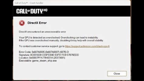 Call Of Duty Directx Error Your Gpu Is Detected As Overclocked Fix Izzy Laif Video Review