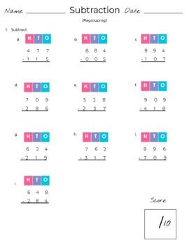 Subtraction With Regrouping By Niamh TRACEY TPT