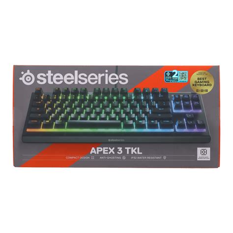 Keyboard คีย์บอร์ด Steelseries Apex 3 Tkl Whisper Quiet Membrane Switch Rgb En Th Black