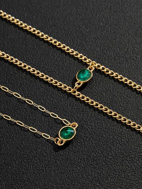 Уникално Мъжко Златно Бижу за Тяло с Акцент Емералд Зелен Камък Мъжки Бижута Бутикови Бижута