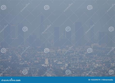Smog Air Pollution In Los Angeles Ca Downtown During A Summer Day Stock Image Image Of Gross