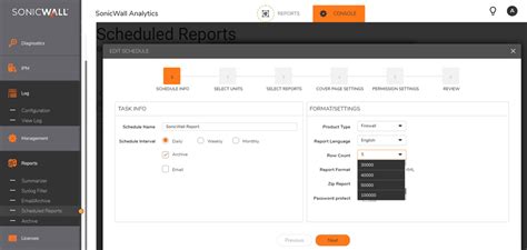 Sonicwall Analytics Increasing The Maximum Number Of Rows For