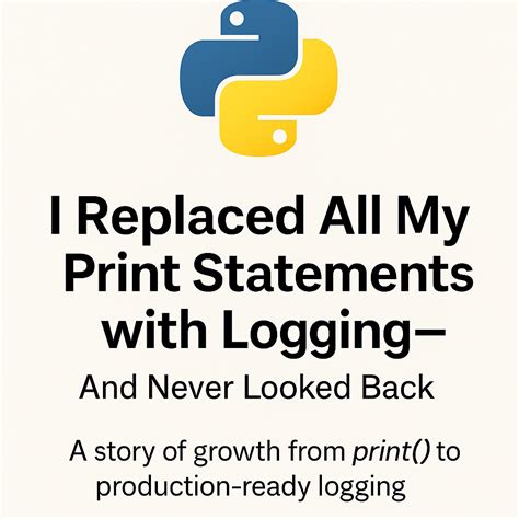 i replaced all my print statements with logging — and never looked back by suraj jha write a