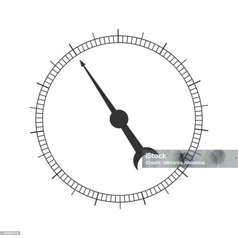 Round Graphic Scale Of Navigation Or Level Measuring Tool With Arrow 360 Degree Template Of