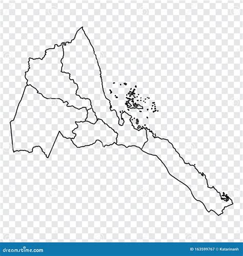 Blank Map State Of Eritrea High Quality Map Of Eritrea With Provinces